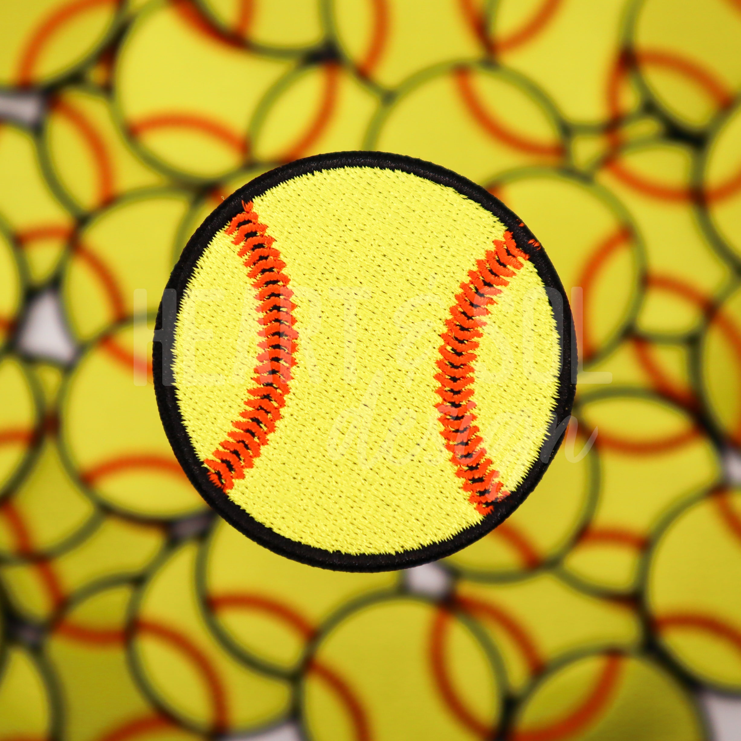 SOFTBALL (retired design) patch – heart & sol design